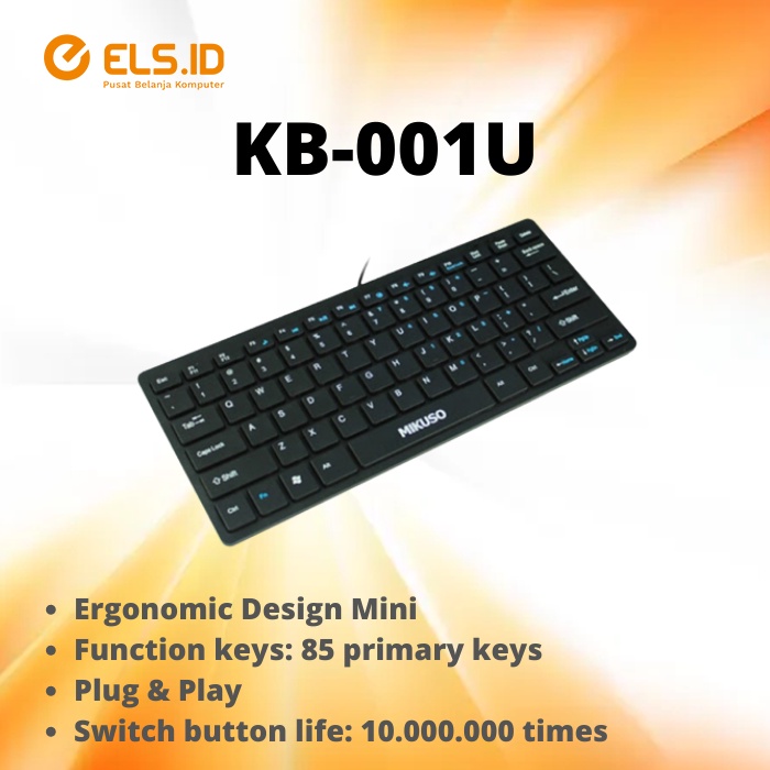 Jual Keyboard USB Mini Mikuso KB-001U | Shopee Indonesia
