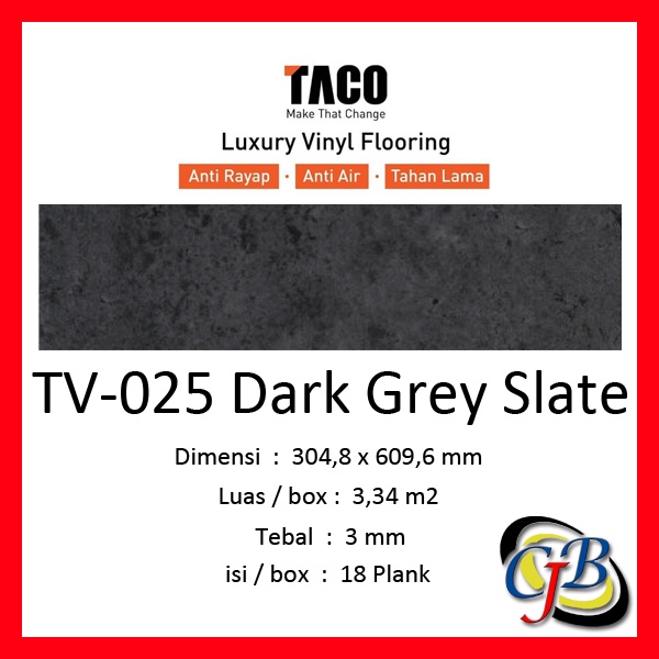 Jual Vinyl Taco 3mm TV-025 Dark Grey Slate | Shopee Indonesia
