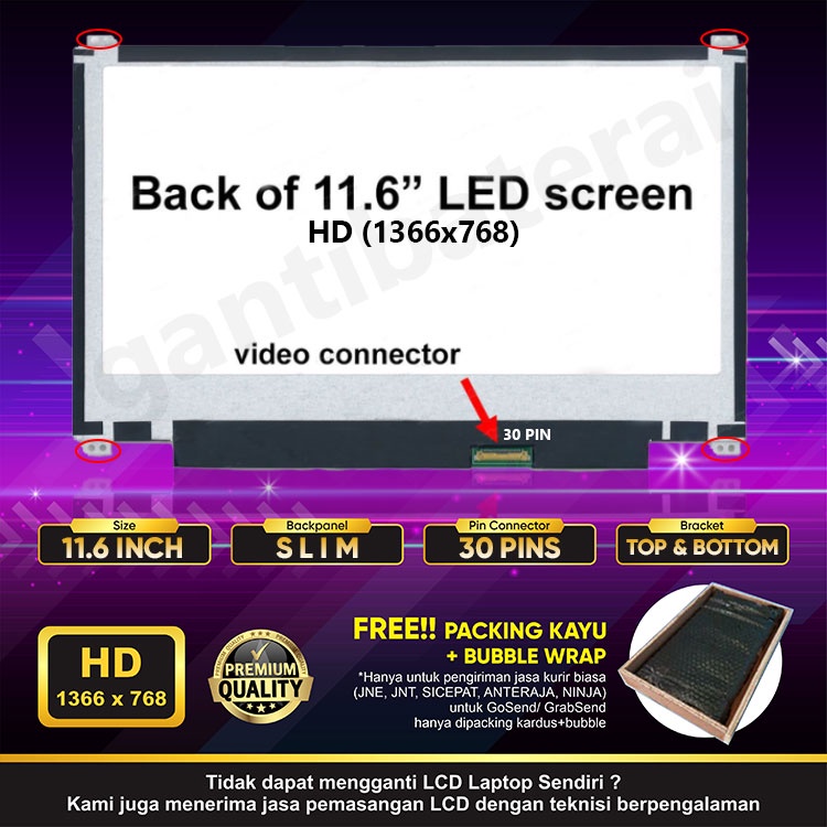 Jual LCD LED Asus E210M E210MA 11.6 inch 30 pin slim sejajar | Shopee ...
