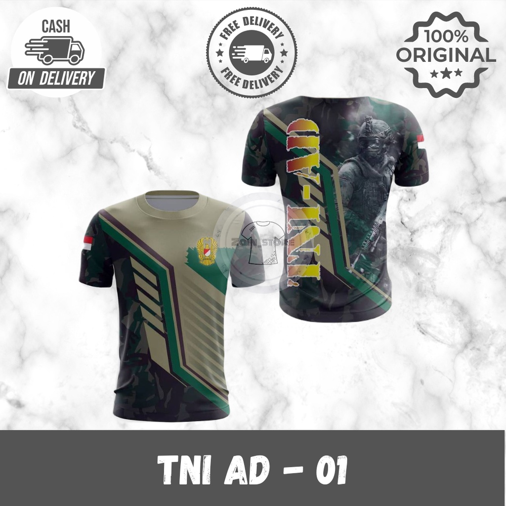 Jual KAOS JERSEY PRIA / TNI AD 01 / FULL PRINTING / BISA COD / KAOS TNI AD / JERSEY TNI BY ...