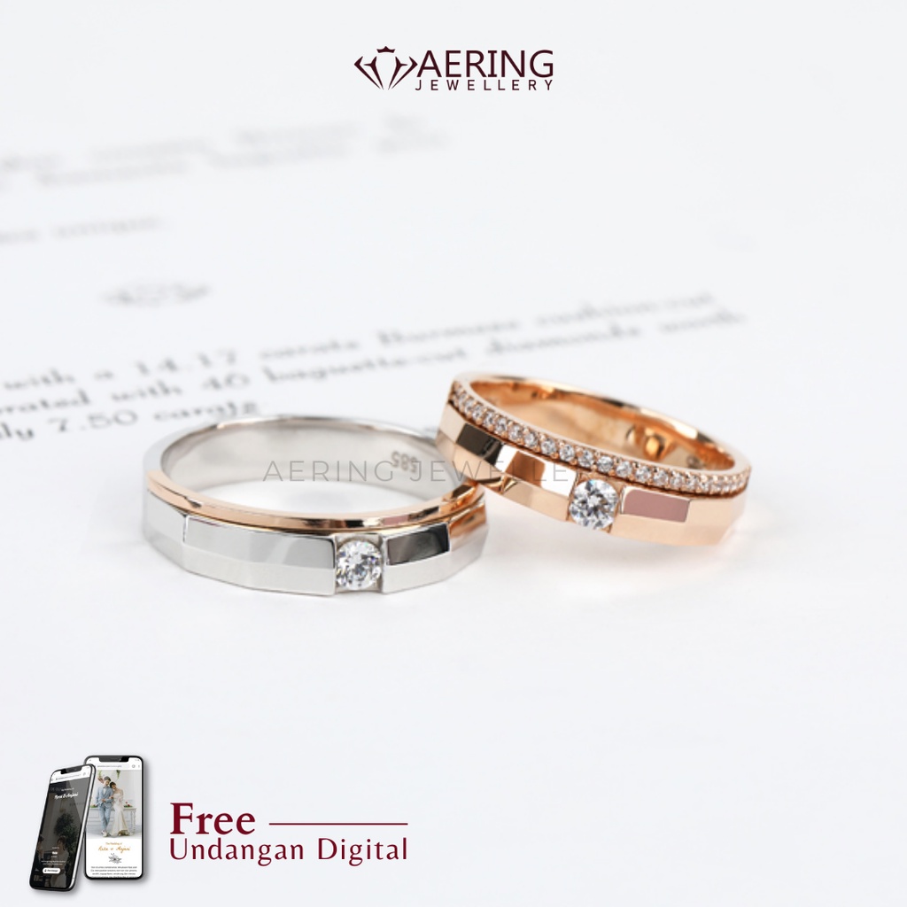 Jual Cincin Nikah Perak Lapis Rodhium Kawin Couple Tunangan Lamaran Pasangan N27 | Shopee Indonesia