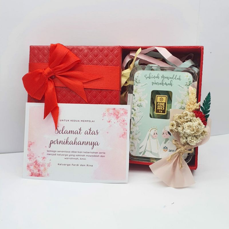 Jual Kotak Hampers Box Mini Gold| Kotak Logam Mulia | Kotak Emas | Box ...