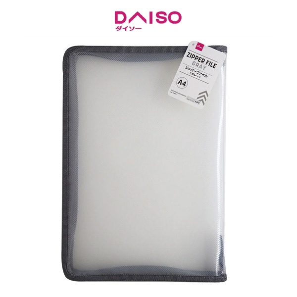 Jual Daiso A4 Zipper File Gray | Shopee Indonesia