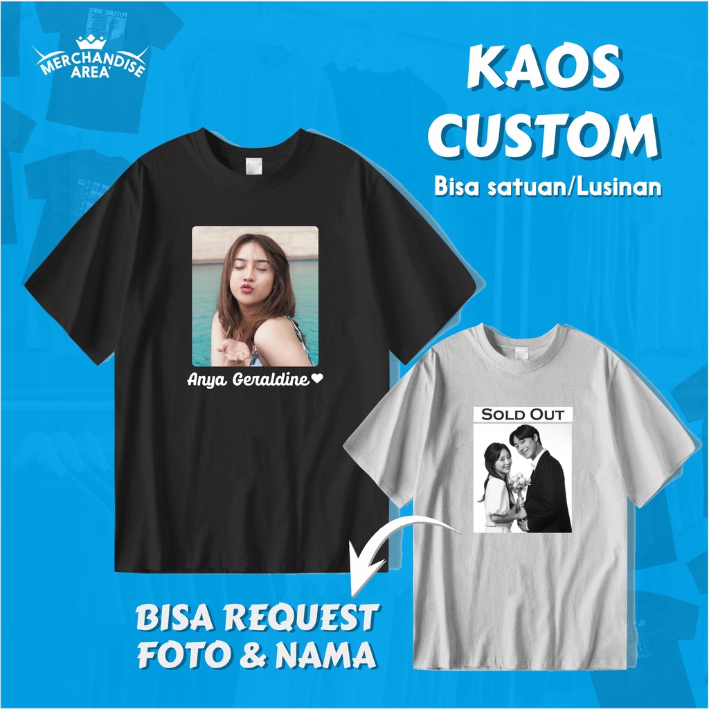 Jual BAJU KAOS SABLON DTF SATUAN CUSTOM FOTO GAMBAR NAMA ATAU TULISAN ...