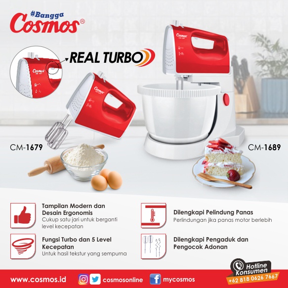 Jual Stand Mixer Com COSMOS CM-1689 (3 Liter) | Shopee Indonesia