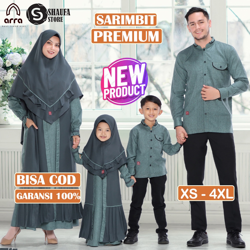 Jual Sarimbit Keluarga 2023 Lebaran Arra Sakinah Emerald Gamis Couple ...