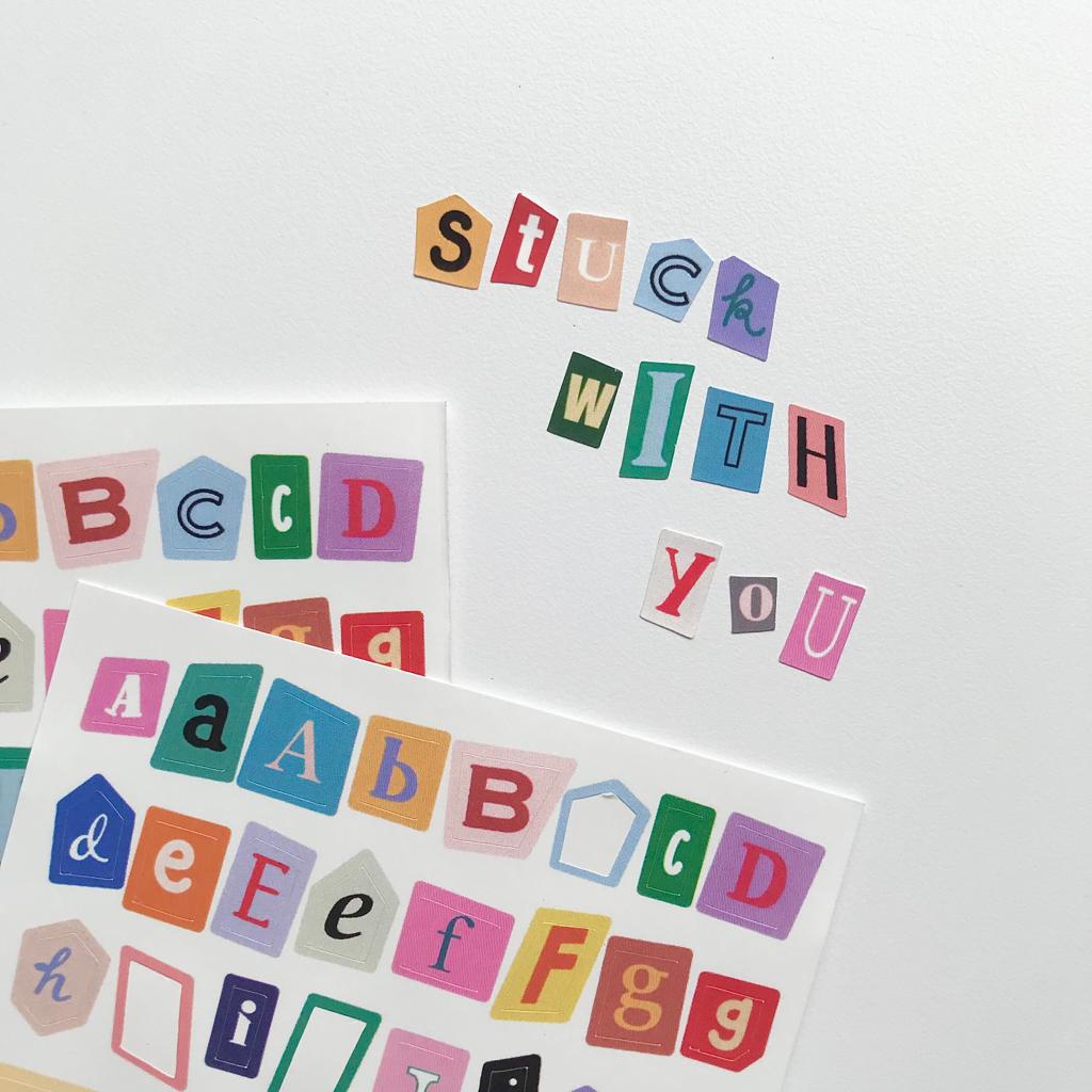 Jual Ransom alphabet sticker/ stiker jurnal aesthetic/ stiker huruf ...