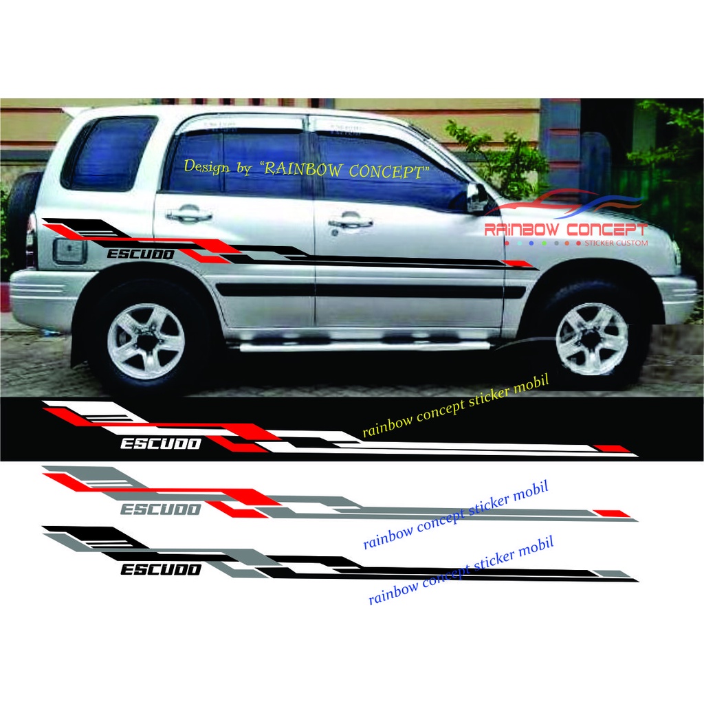 Jual Sticker stiker mobil suzuki escudo old/new bisa stiker list body ...