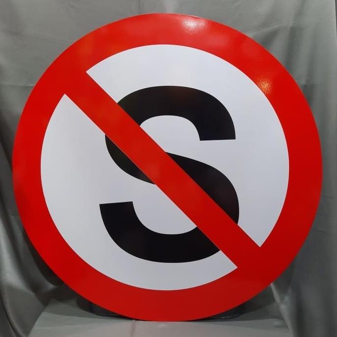 Jual Sign Rambu lalu Lintas Dilarang berhenti Dim 60cm - Plat Alumunium ...