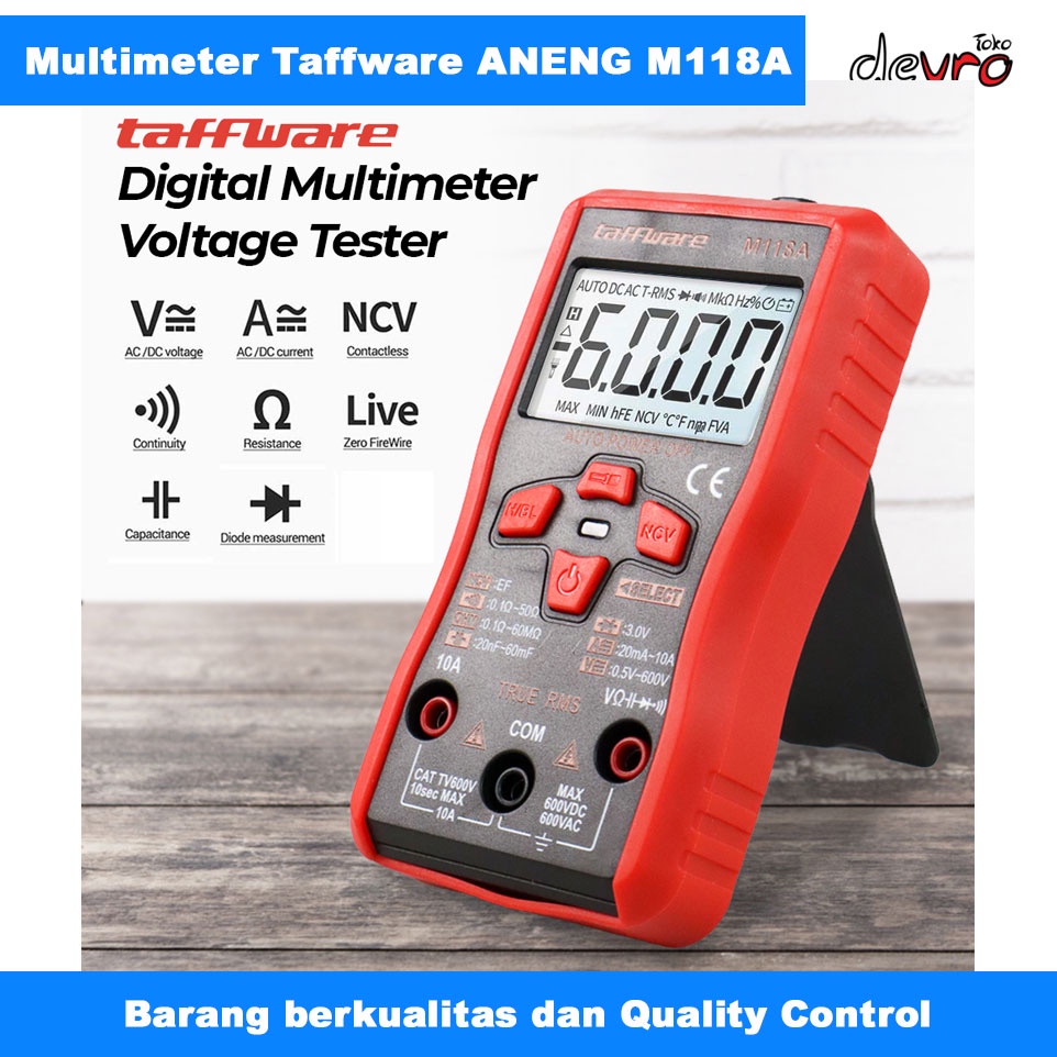 Jual Digital Multimeter Voltage Tester Voltmeter Multitester - Taffware ...