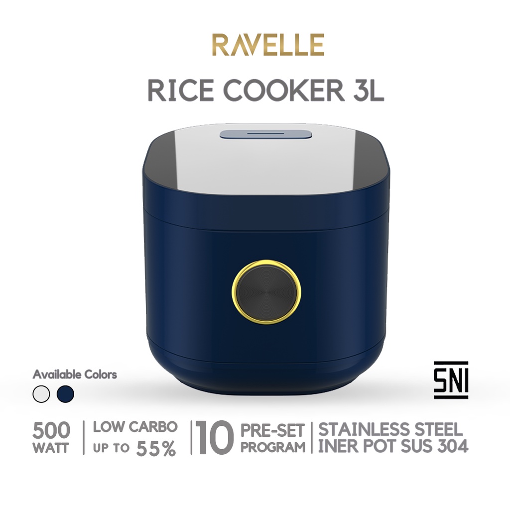 Jual Ravelle Rice Cooker Digital Low Carbo 3 Liter - Galaxy Blue ...
