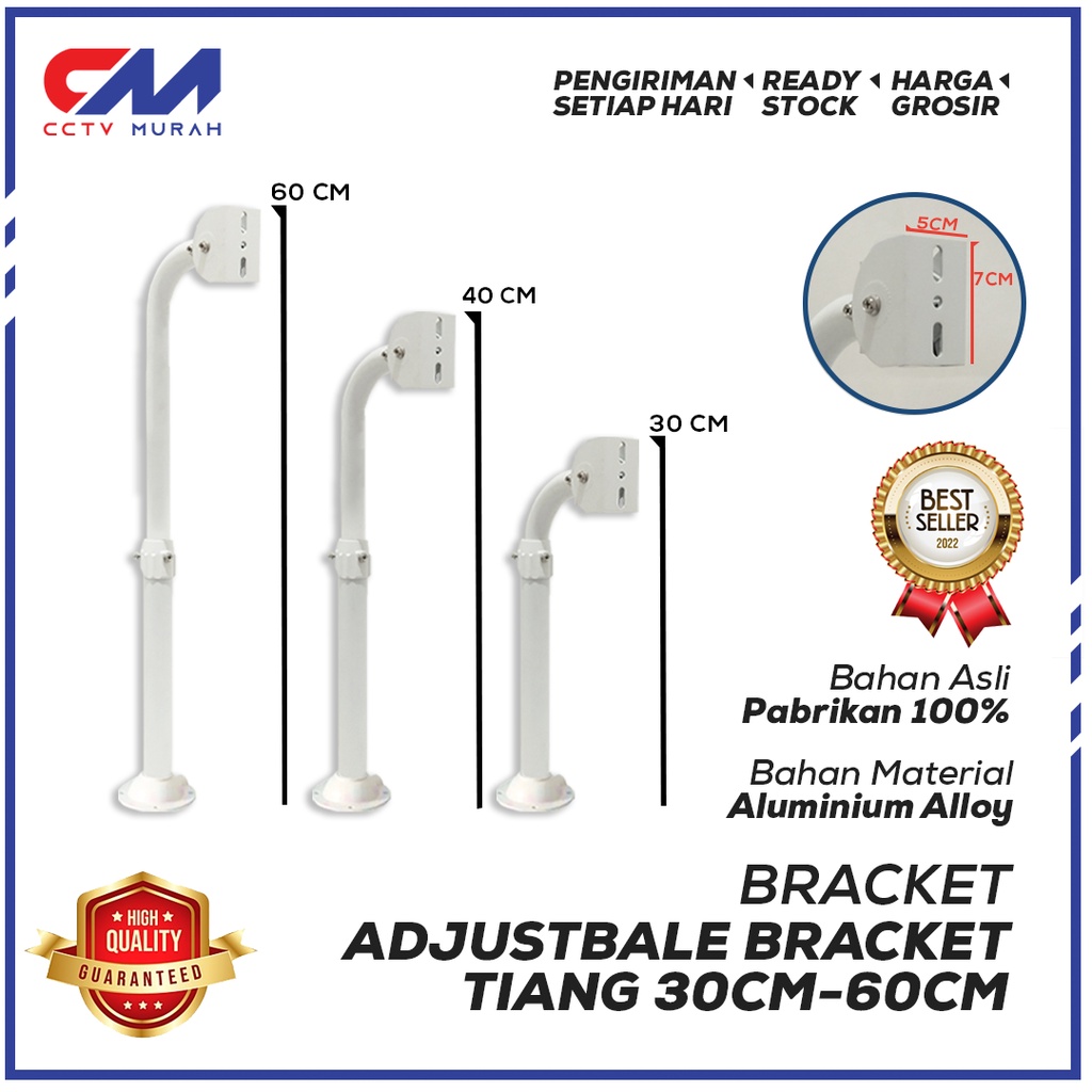 Jual Bracket CCTV Tiang L Adjustable Ukuran 30-60 cm II 60-120 Cm II 1 ...