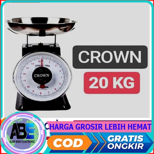 Jual Timbangan Jarum / Timbangan Duduk Crown 20kg / GSF 20 KG / Timbangan Buah / Kiloan Duduk ...