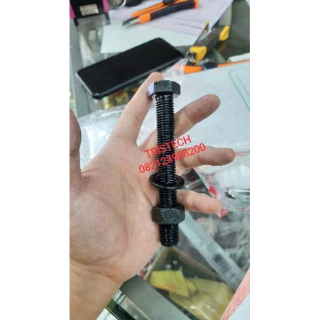 Jual baut mur 88 m18x150 kunci 27 m18 x 150 baut baja hex bolt nut 8.8 ...
