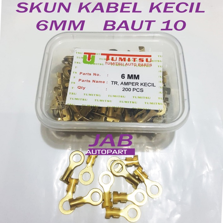 Jual [10 pcs] Skun Sekun Terminal Ring Bulat Kuningan Lobang 6mm Baut ...