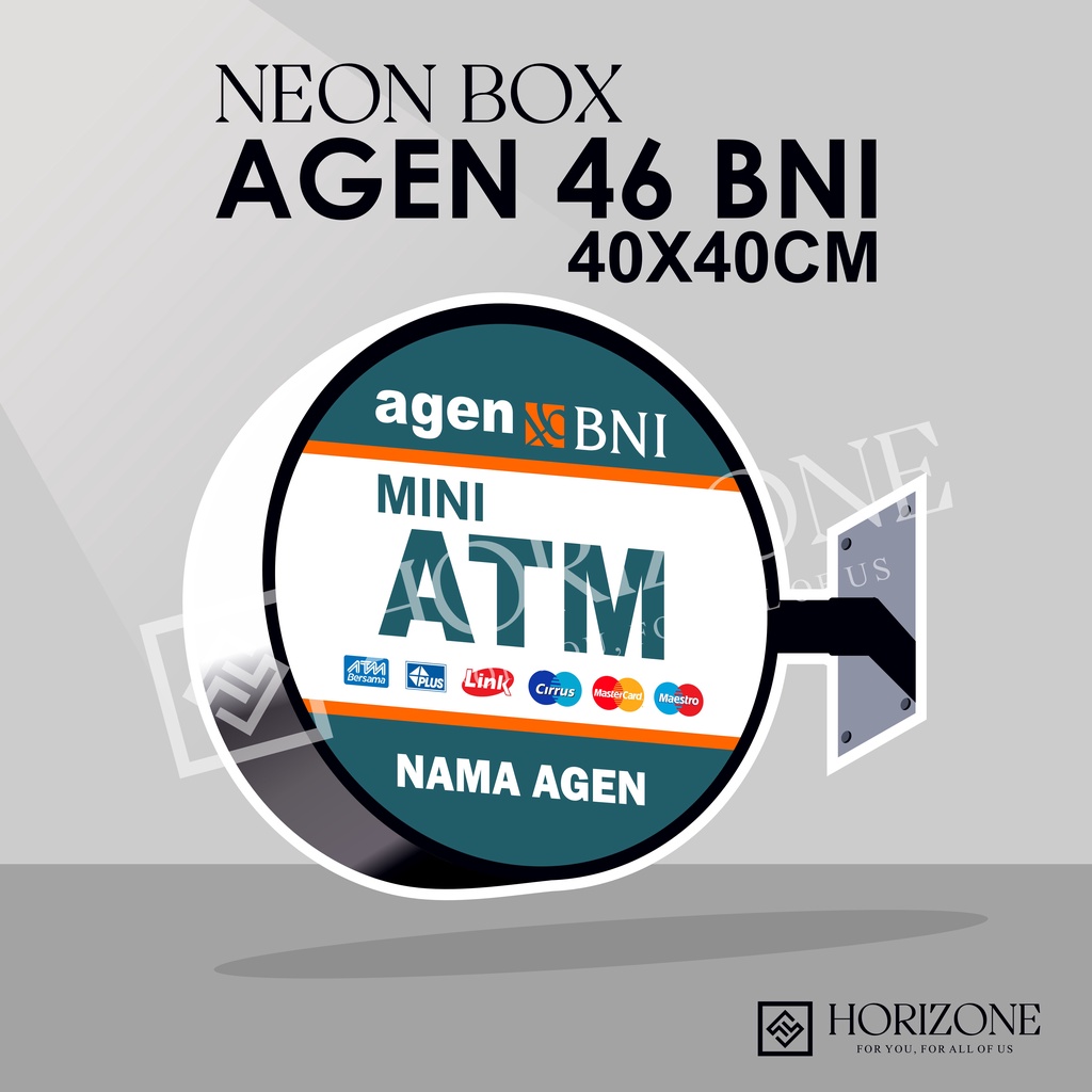 Jual Neon Box Akrilik Agen 46 BNI 40X40 Cm | Shopee Indonesia