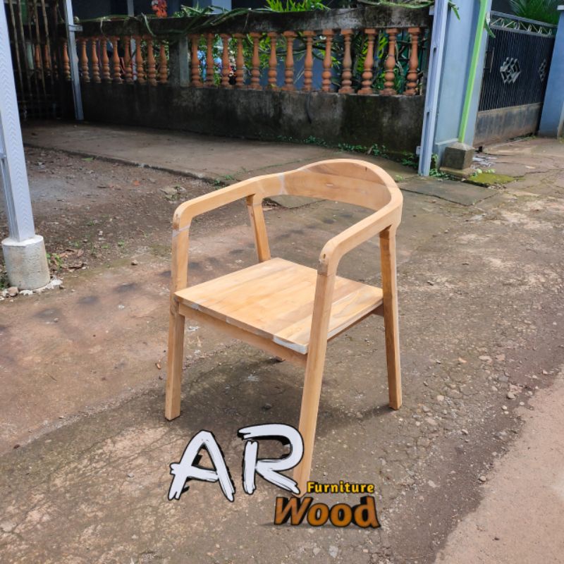 Jual Kursi Makan/Kursi Cafe/Kursi Resto Minimalis Kayu Jati Jok Dudukan Busa | Shopee Indonesia