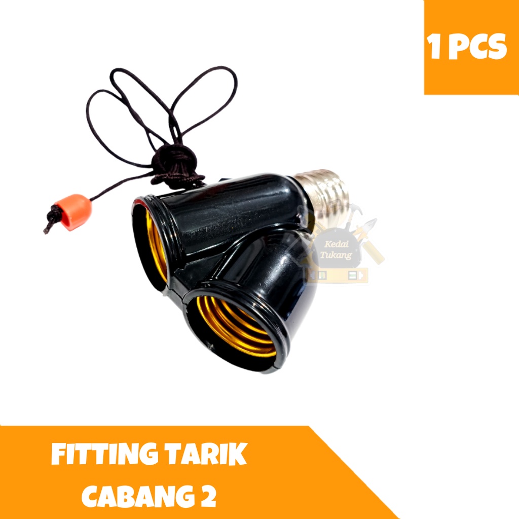 Jual KEDAI TUKANG - Fiting Tarik Cabang 2 Rumah Lampu Fitting Bohlam Tali Kuningan E27 | Shopee ...