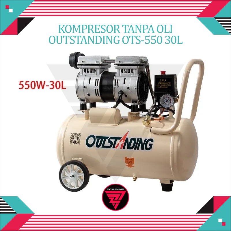 Jual Kompresor Tanpa Oli Outstanding 30L 550W/ Kompresor Angin 30Liter ...