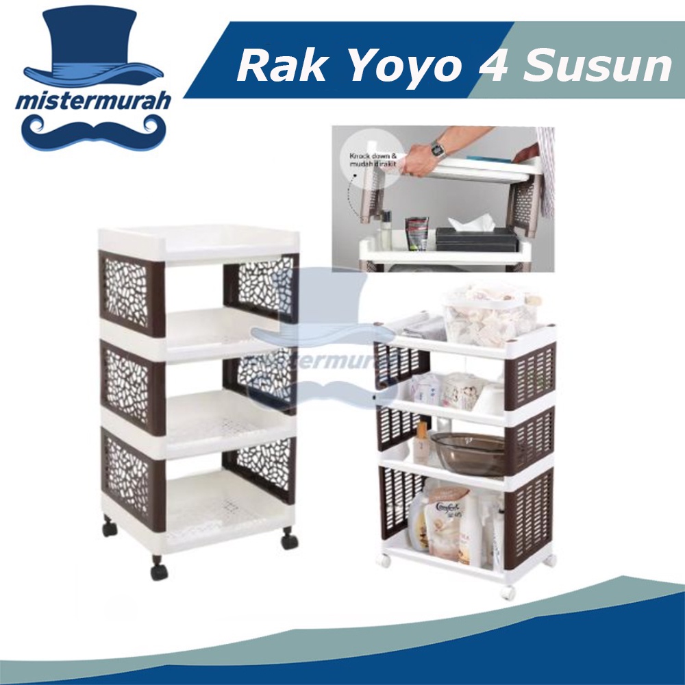 Jual Rak Yoyo 4 Susun Rak Dapur Serbaguna 4 Tingkat Roda Lemari Plastik ...