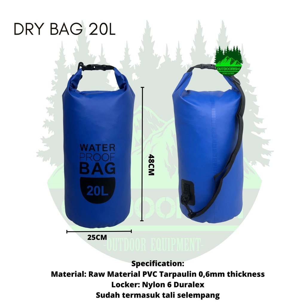 Jual DRY BAG 20 LITER | WATERPROOF BAG OCEAN PACK | TAS ANTI AIR | Shopee Indonesia