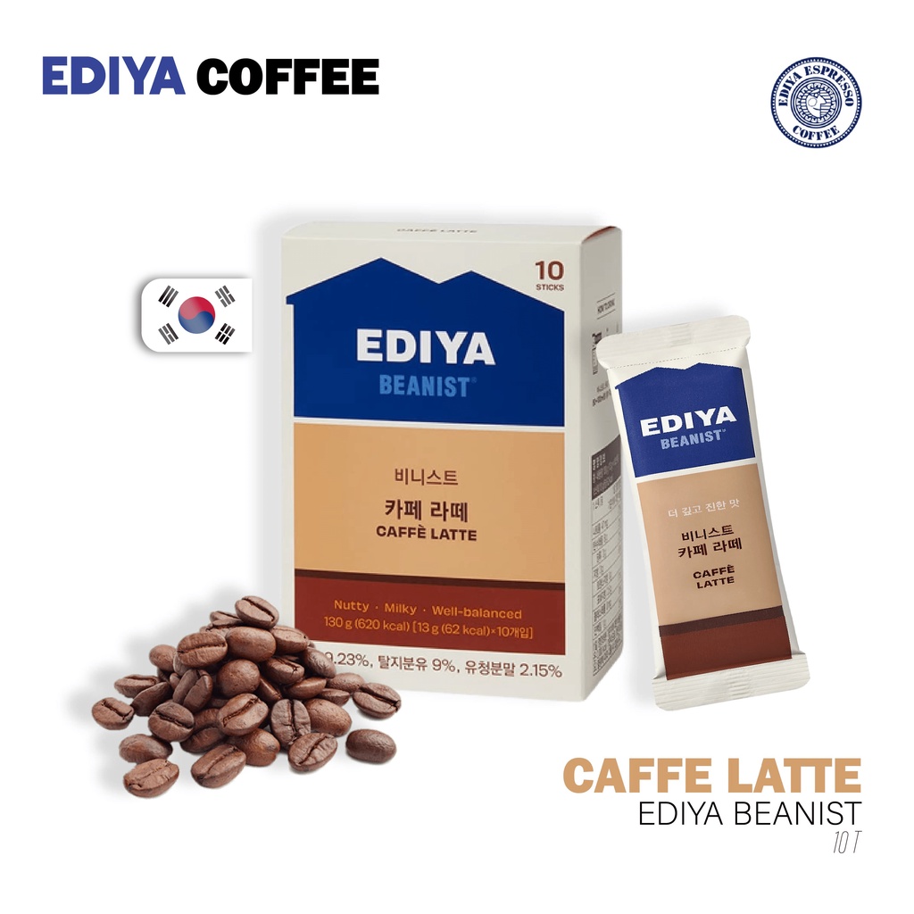 Jual EDIYA BEANIST Coffee Instan Cafe Latte - Kopi Kemasan Sachet Korea ...