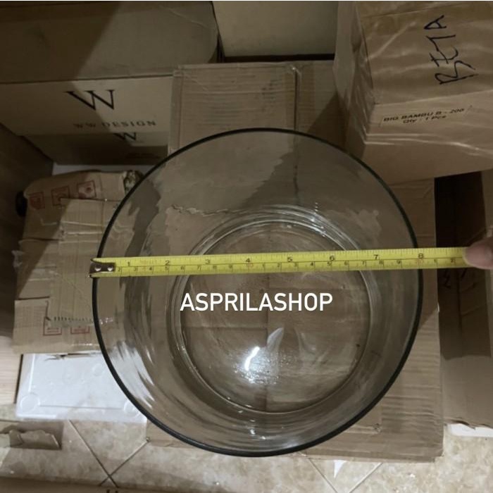 Jual vas bunga silinder besar vas tabung kaca diameter 20cm tinggi 20cm ...