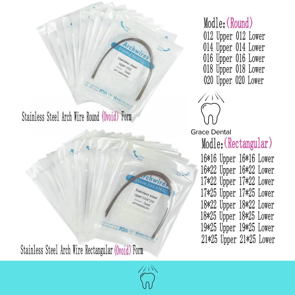 Jual Wire Ortho Kawat Gigi STAINLESS STEEL Behel Dental | Shopee Indonesia