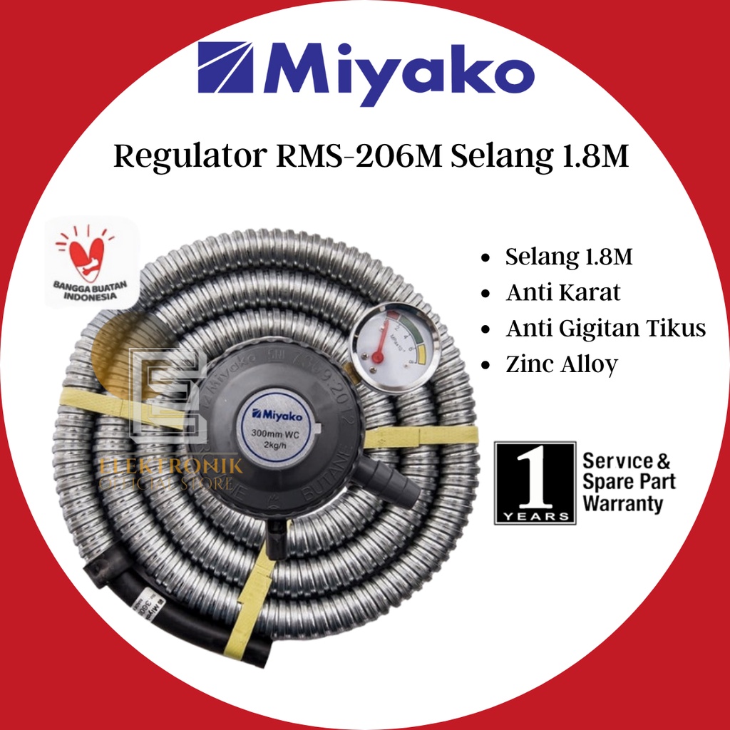 Jual MIYAKO REGULATOR RMS 206M SELANG REGULATOR/RMS206M/SELANG 1.8 M+REGLAROT/RMS-206 M ORIGINAL ...