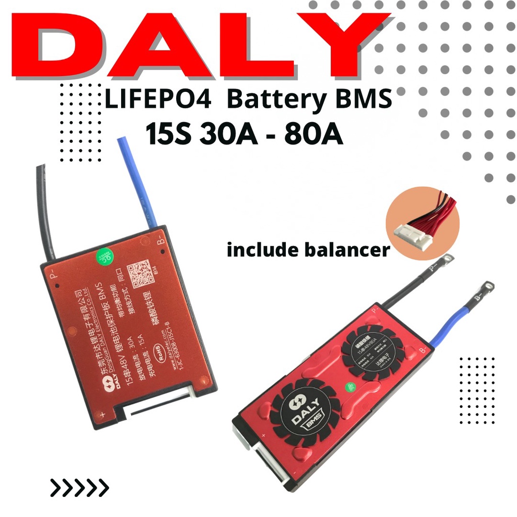 Jual DALY BMS 15S 48V Lifepo4 30A, 50A, 80A | Shopee Indonesia