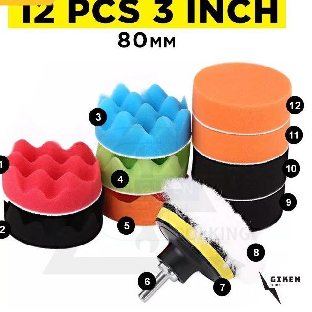 Jual Star TOOL Busa Alat Poles Body Motor Mobil 7/12/22 Pcs 3 Inch 80mm ...