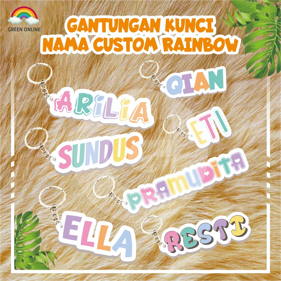 Jual Gantungan Kunci Nama Akrilik | Custom Name Keychain | Affordable ...