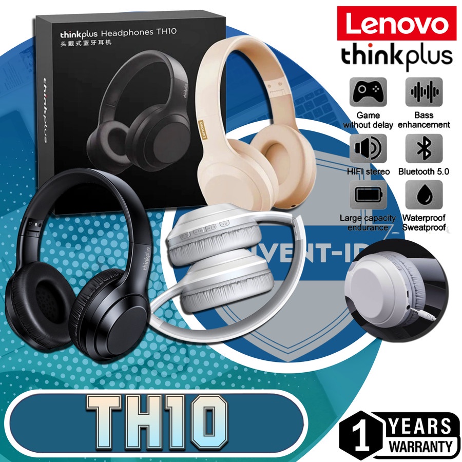 Jual Lenovo ThinkPlus TH10 2 in 1 HiFi CVC AUX Wireless Bluetooth On ...