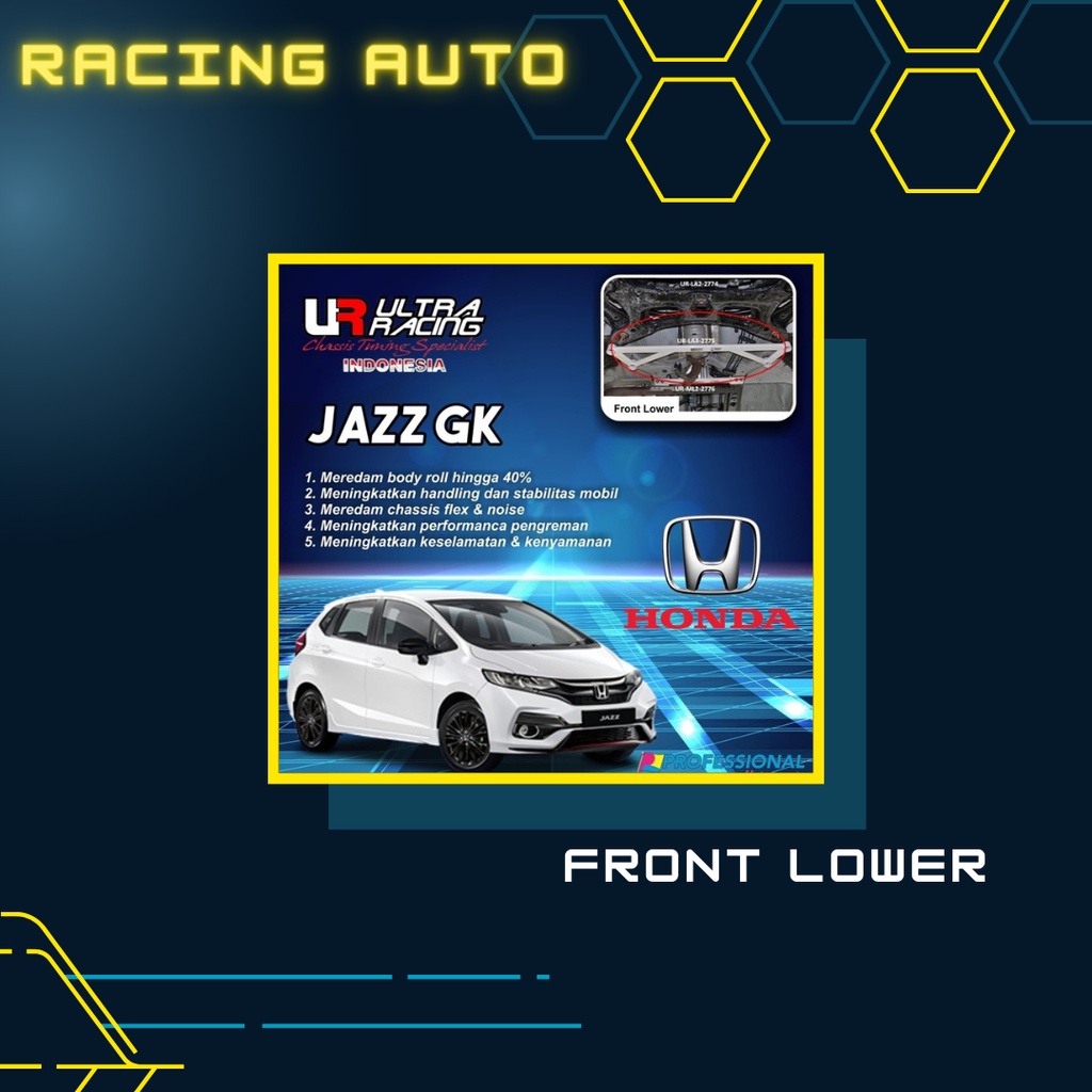 Jual Aksesoris ULTRA RACING Front Lower HONDA JAZZ GK (4 Points ...