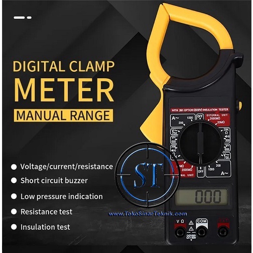 Jual Digital Clamp Meter Voltmeter Ammeter Ohmmeter Multimeter AC DC ...