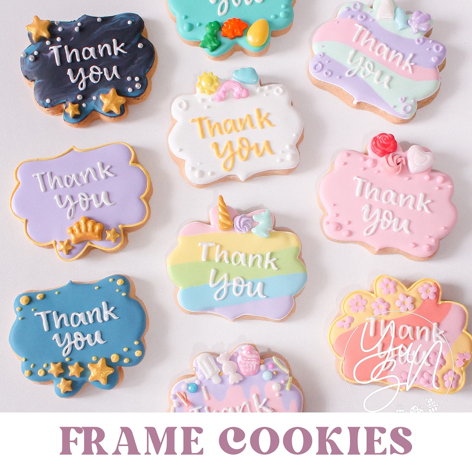 Jual Name/ Frame/ Plaque cookies — (Min 5pcs) Sugar Cookies / Decorated ...