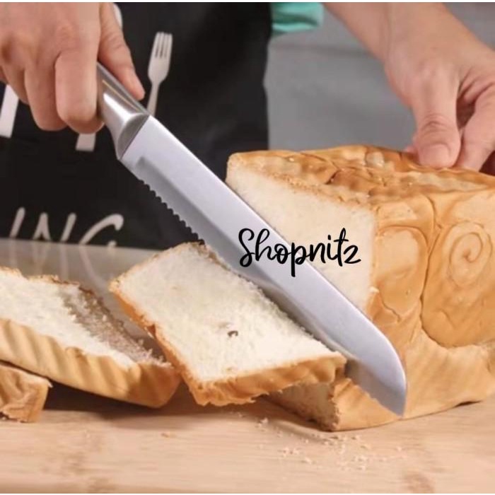 Jual Pisau Roti Stainless Serrated Bread Cake Knife Pisau Gerigi ...