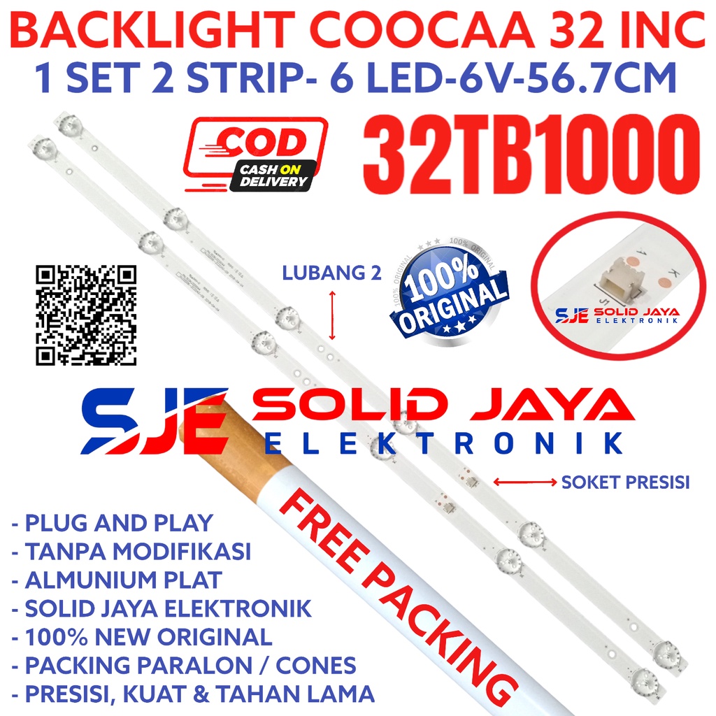 Jual BACKLIGHT TV LED COOCAA 32 INC 32TB1000 LAMPU BL 6K 6V 6LED KANCING 6 VOLT COCA KOKA COKA ...