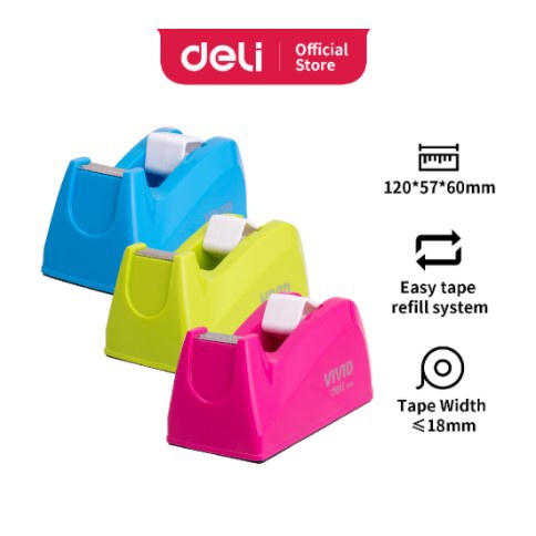 Jual DELI - DISPENSER TAPE / PEMOTONG ISOLASI / TEMPAT SELOTIP E814A ...