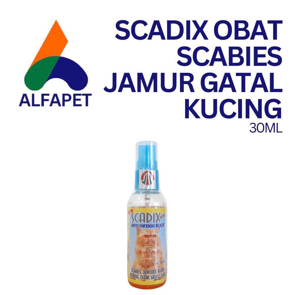 Jual Scadix Spray 60ml Obat jamur scabies gatal kucing | Shopee Indonesia