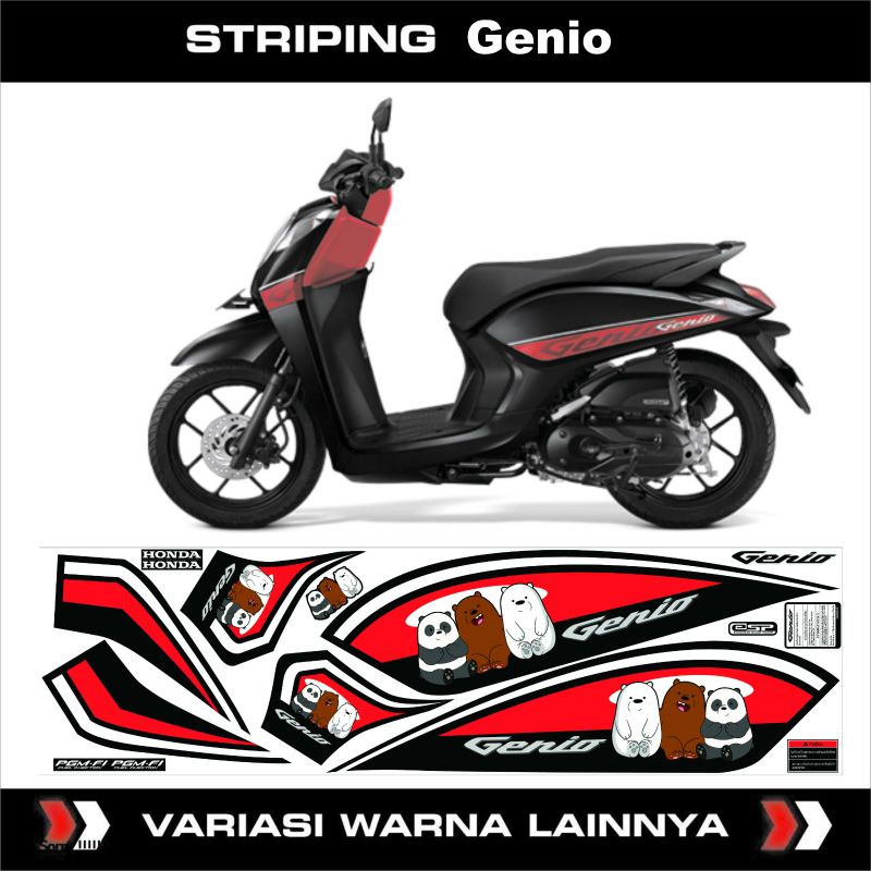 Jual STRIPING MOTOR HONDA GENIO MERAH MINISO | Shopee Indonesia