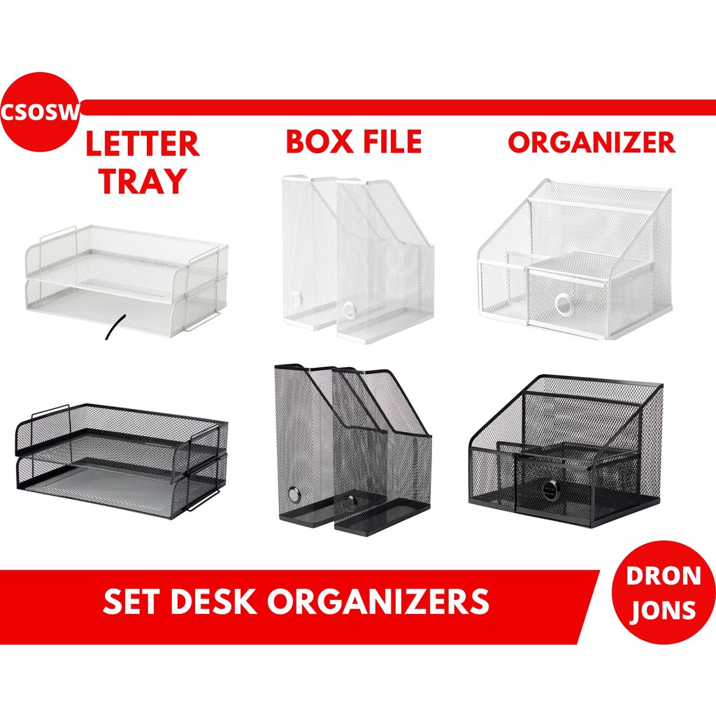 Jual Set Rak Meja Kantor Set Tempat Penyimpanan Tempat ATK, Box File ...
