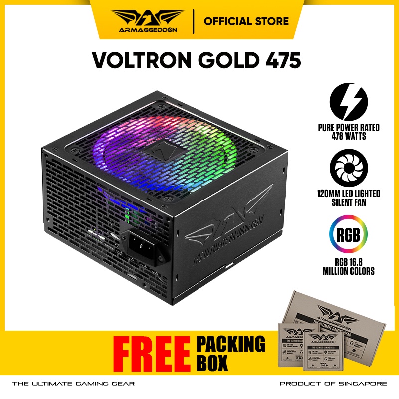 Jual Armaggeddon PSU Voltron Gold 475 Watt RGB Power Supply Unit with RGB Silent Fan 3 Tahun ...