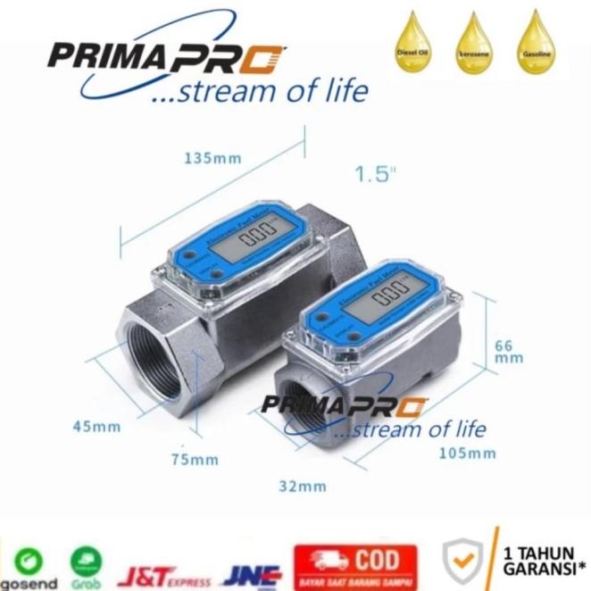 Jual Digital Flow Meter Turbine 1 Inch Flow Meter Air/Solar/Minyak ...