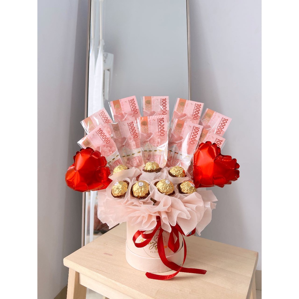 Jual FERRERO MONEY BOX - BOX BUNGA BLOOM BOX MONEY BOUQUET MONEY CAKE BUKET BUNGA BUKET UANG ...