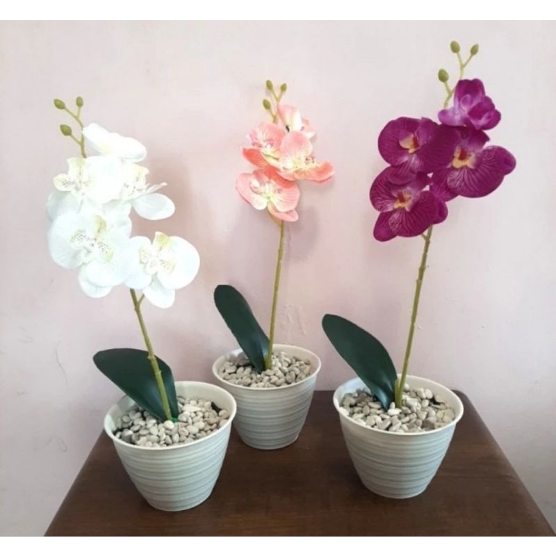 Jual bunga hias murah bunga anggrek hias vas bunga vas meja pot bunga ...