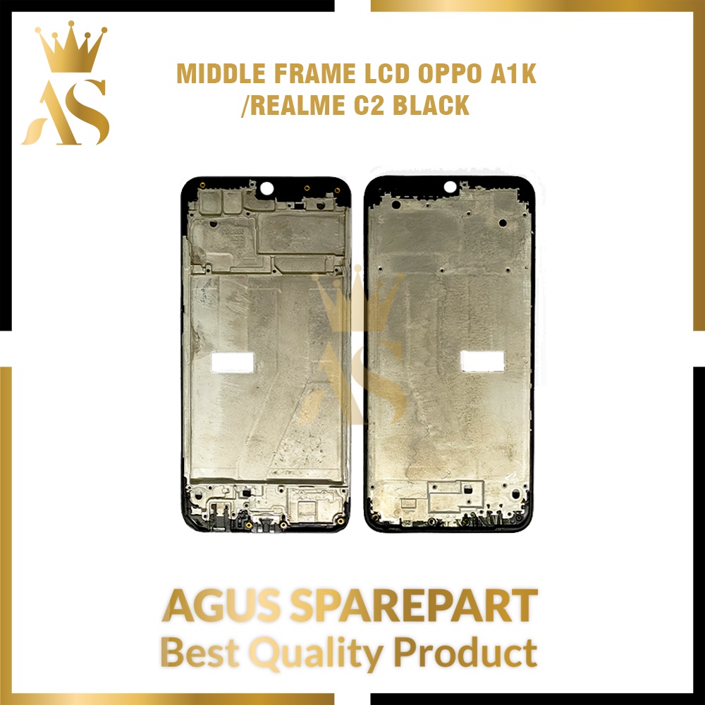 Jual FRAME OPPO A1K / REALME C2 BLACK / FRAME BEZZEL TULANG TENGAH ...
