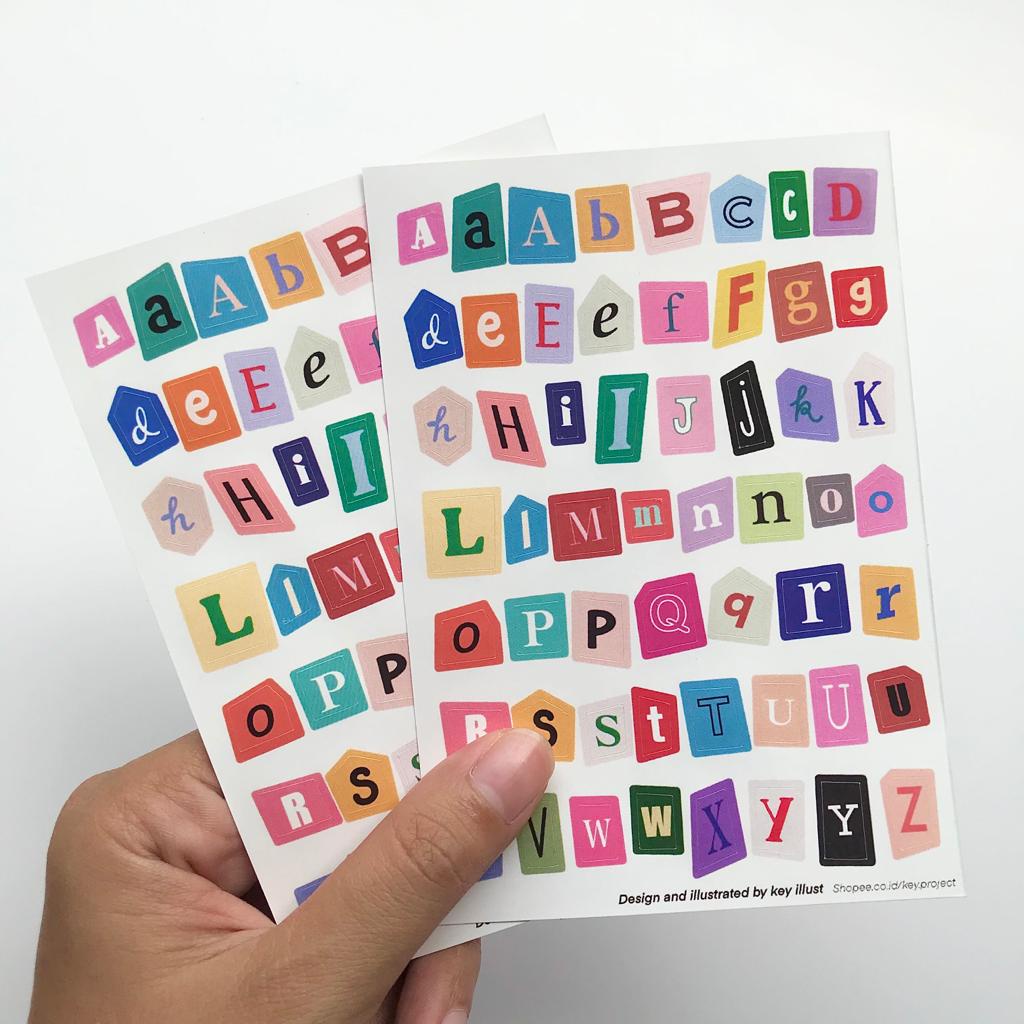 Jual Ransom alphabet sticker/ stiker jurnal aesthetic/ stiker huruf ...