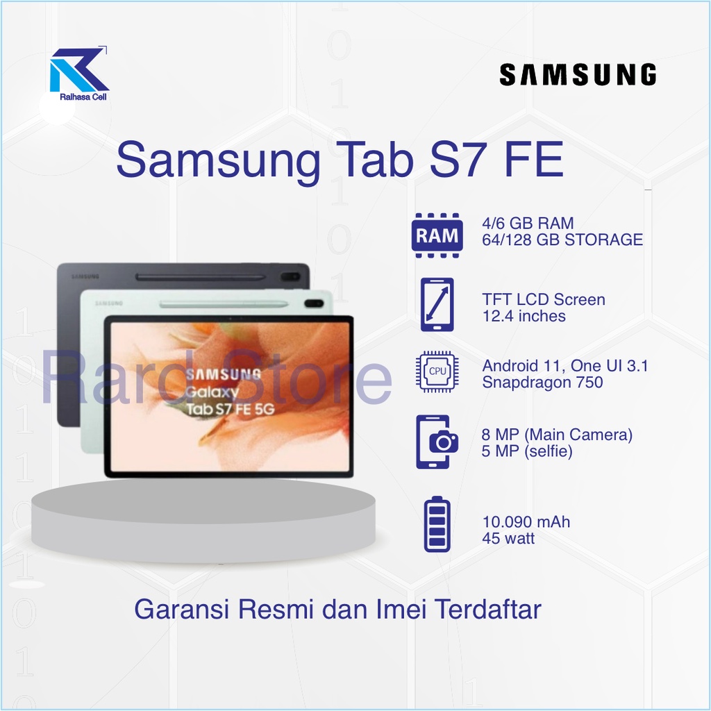 Jual Samsung Galaxy Tab S7 FE Tablet [128GB/ 6GB] | Shopee Indonesia