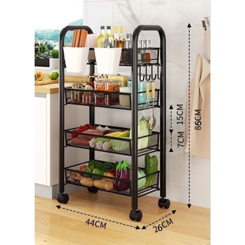 Jual Rak Besi 4 Susun Serbaguna Pakai Roda Rak Keranjang Jaring ...